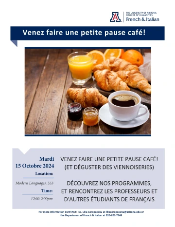 Venez faire une petite pause cafe! | French Studies